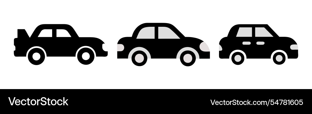 Set of simple flat car Royalty Free Vector Image