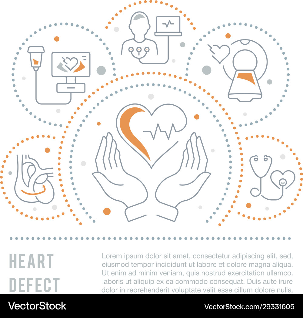 Website banner and landing page heart defect Vector Image