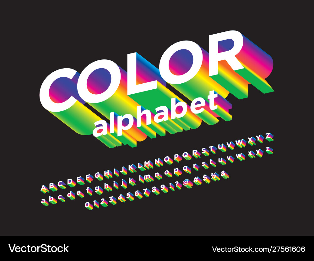 3d blend font Royalty Free Vector Image - VectorStock