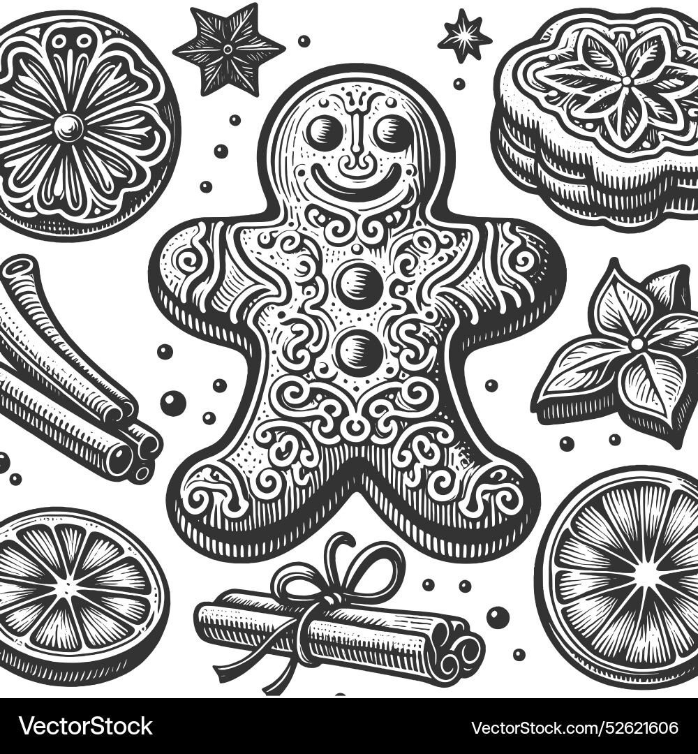 Christmas gingerbread cookies Royalty Free Vector Image