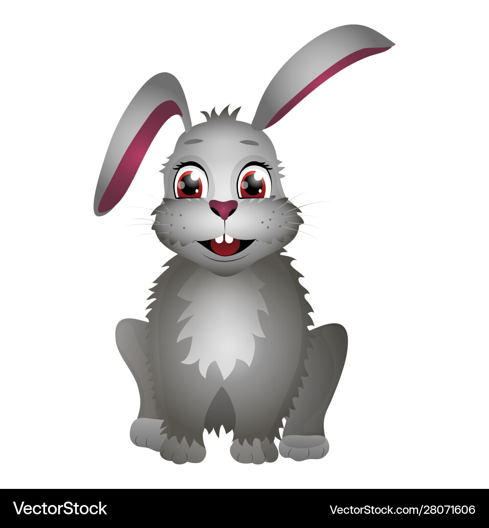 Cute cartoon easter rabbit isolated on white Vector Image