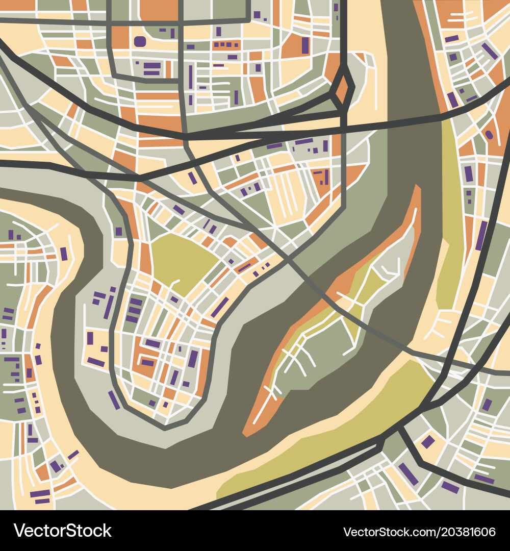 Decorative city map Royalty Free Vector Image - VectorStock Decorative city map Royalty Free Vector Image - VectorStock