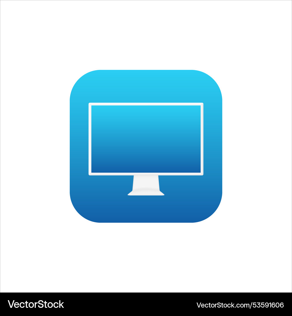 Desktop icon for mobile application in blue Vector Image
