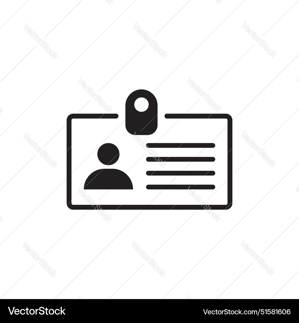 Driver license icon in flat style identification Vector Image