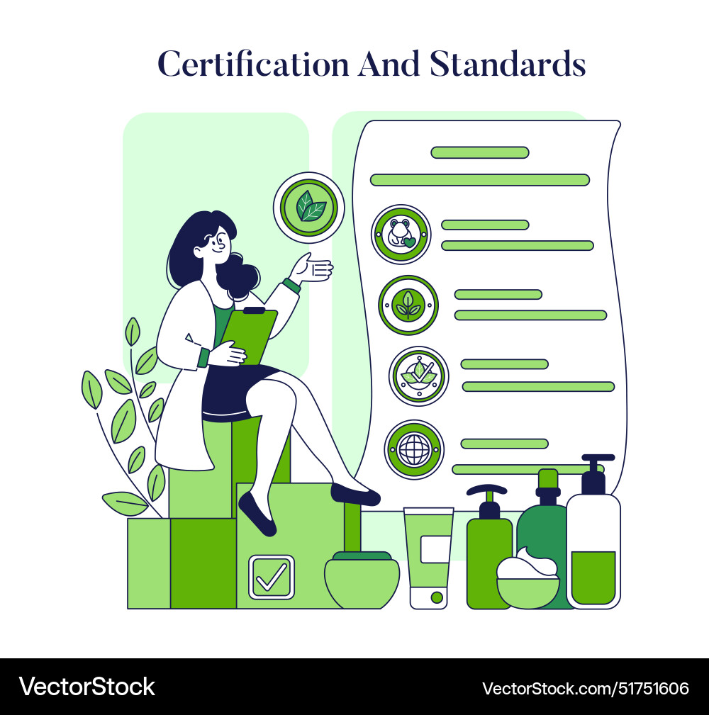 Ethical cosmetics flat Royalty Free Vector Image