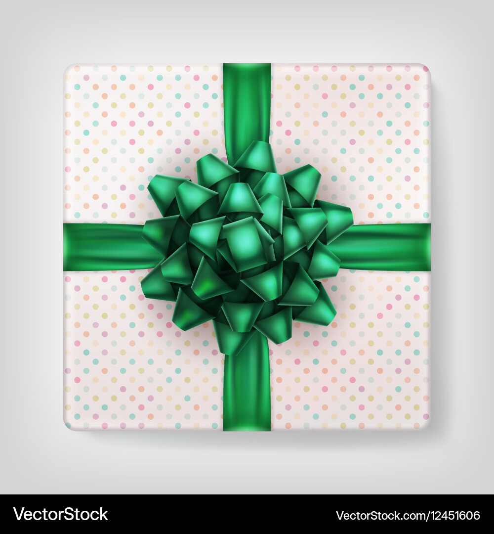 Green christmas present eps 10 Royalty Free Vector Image