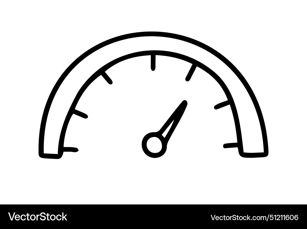 Hand gezogenes Doodle Tacho Tacho Icon Lizenzfreier Vektor