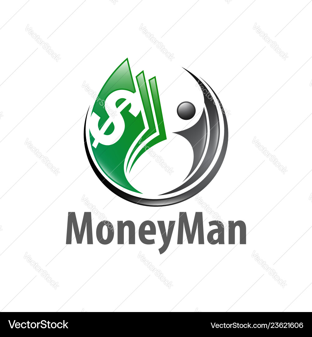 Human Money Character Logo Royalty Free Vector Image