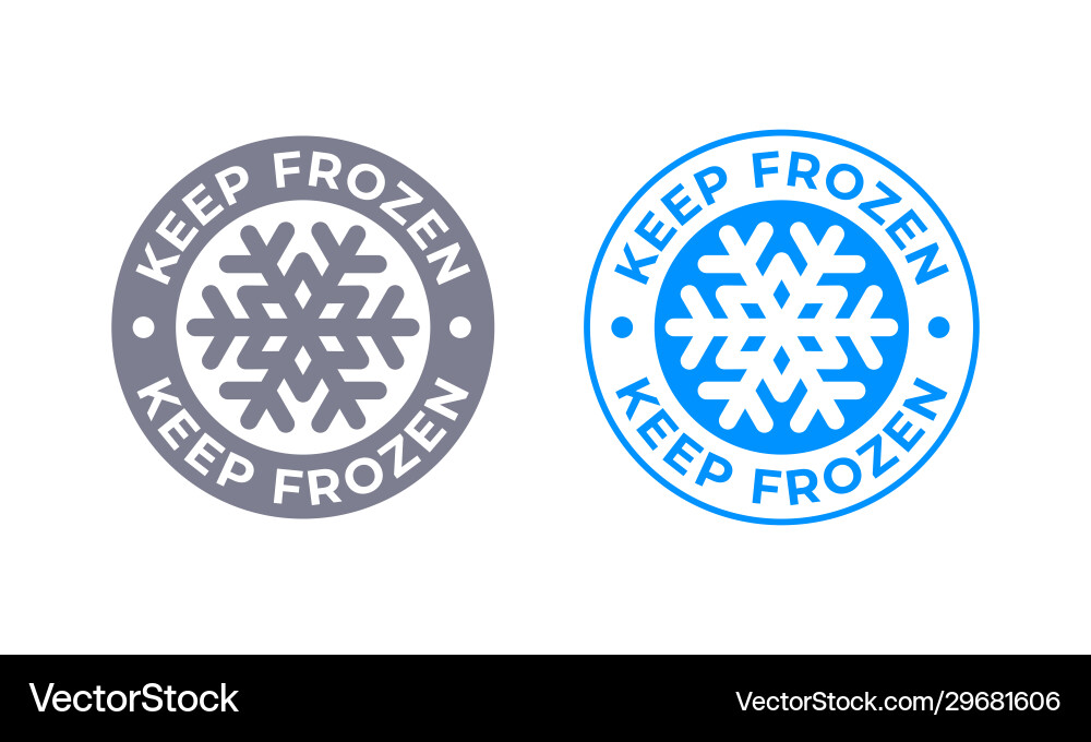 Keep frozen food product package label Royalty Free Vector
