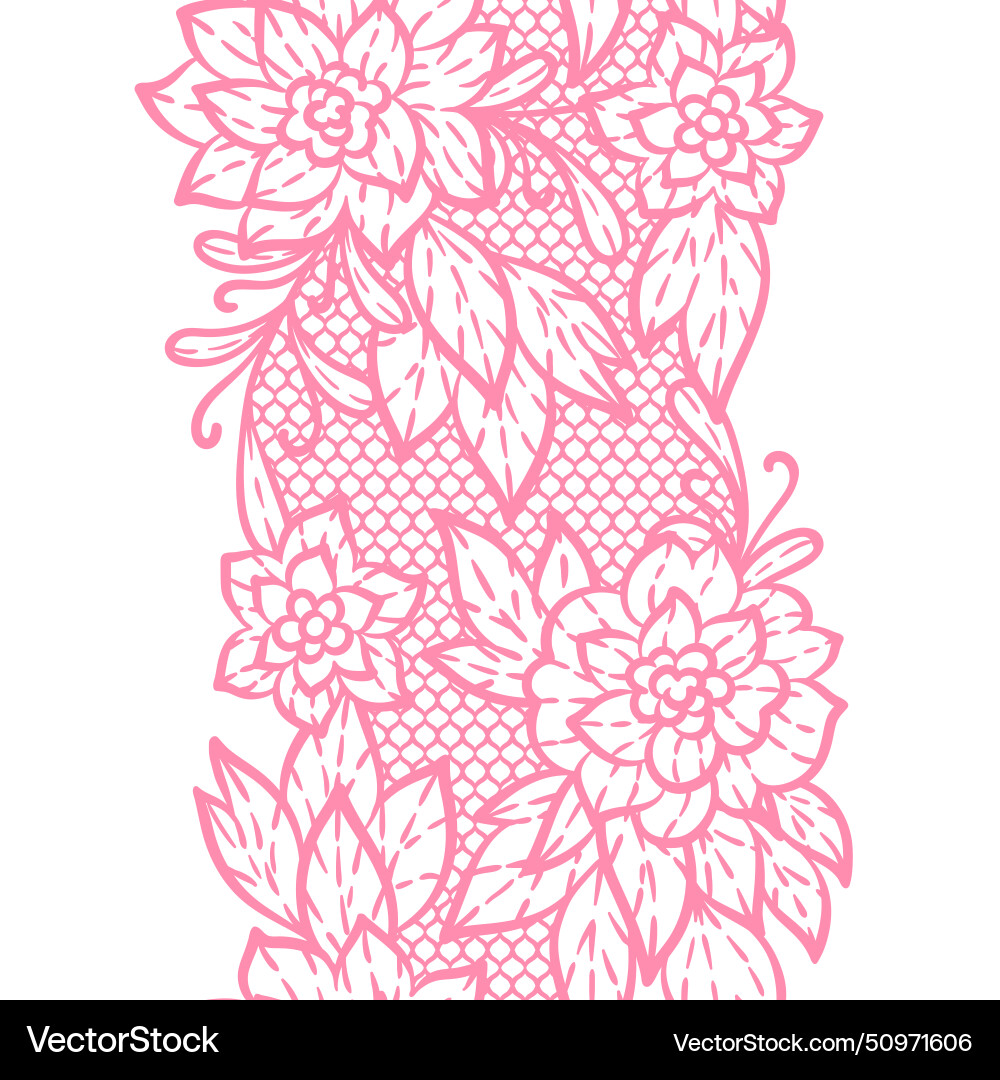 Lace pattern with flowers embroidery handmade Vector Image