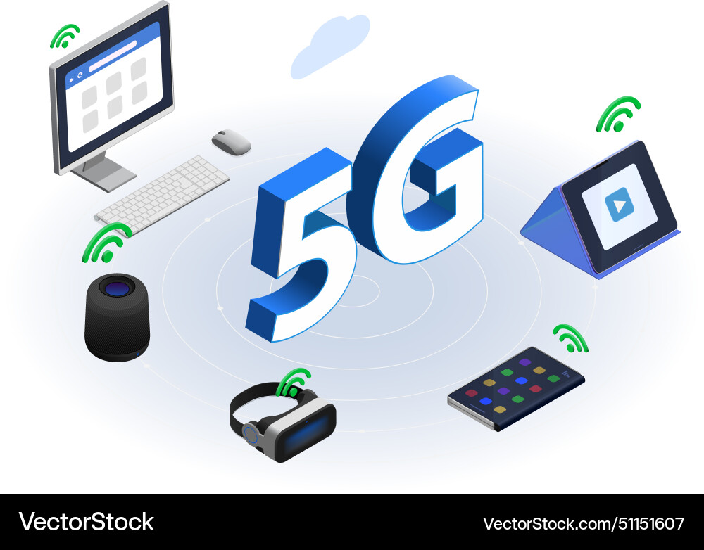 5g internet technology service fast connect Vector Image