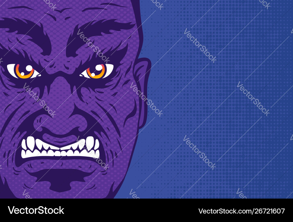 Angry Comic Book Man Portrait Royalty Free Vector Image