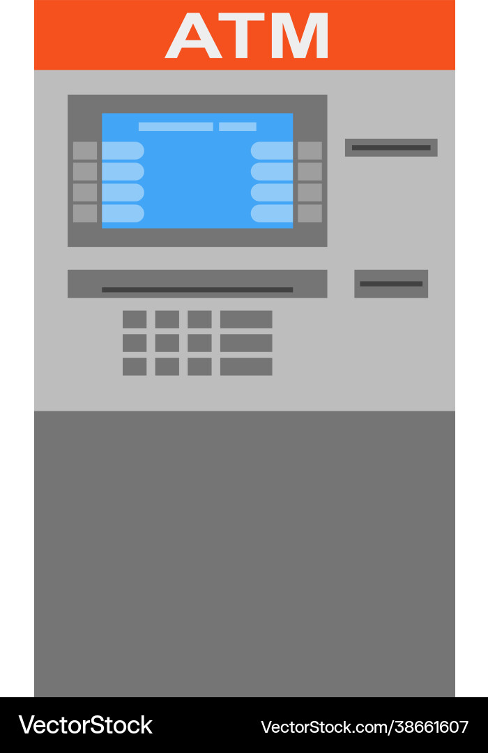 Atm machine money cash terminal icon Royalty Free Vector