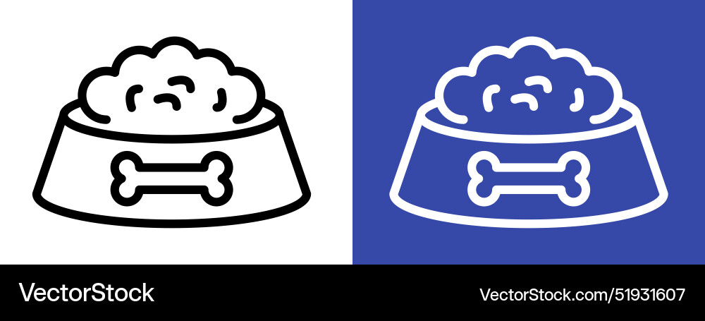 Dog feeding icon logo set Royalty Free Vector Image