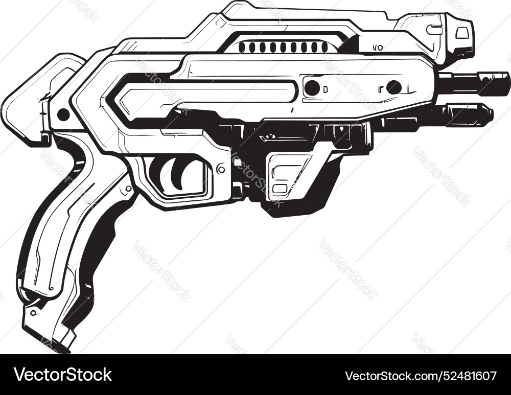 Electropulse gun black logo design railgun fury Vector Image