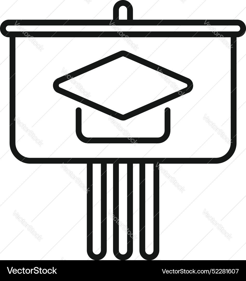 Graduation presentation showing cap Royalty Free Vector