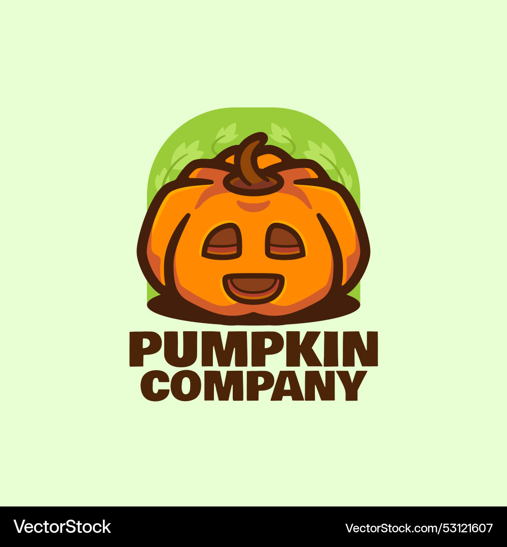 Logo cartoon pumpkin mascot character Royalty Free Vector