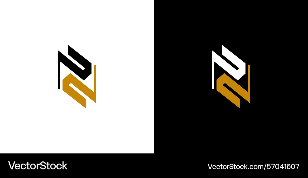 Modern and unique letter pd initials logo design Vector Image