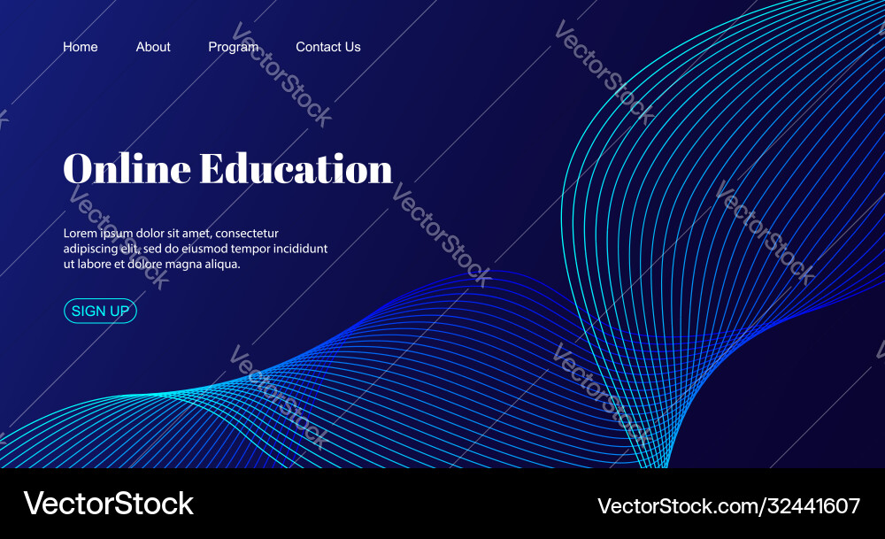 Modern Online Learning Background Royalty Free Vector Image