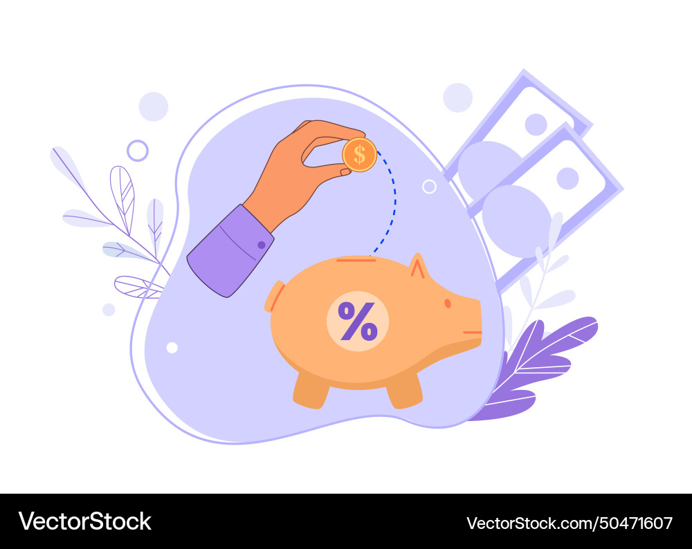 Saving money investment concept character Vector Image