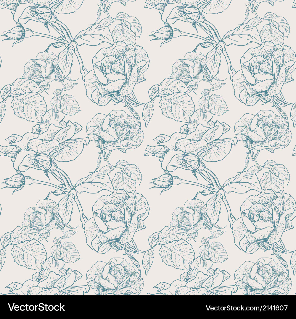 Seamless background with roses Royalty Free Vector Image