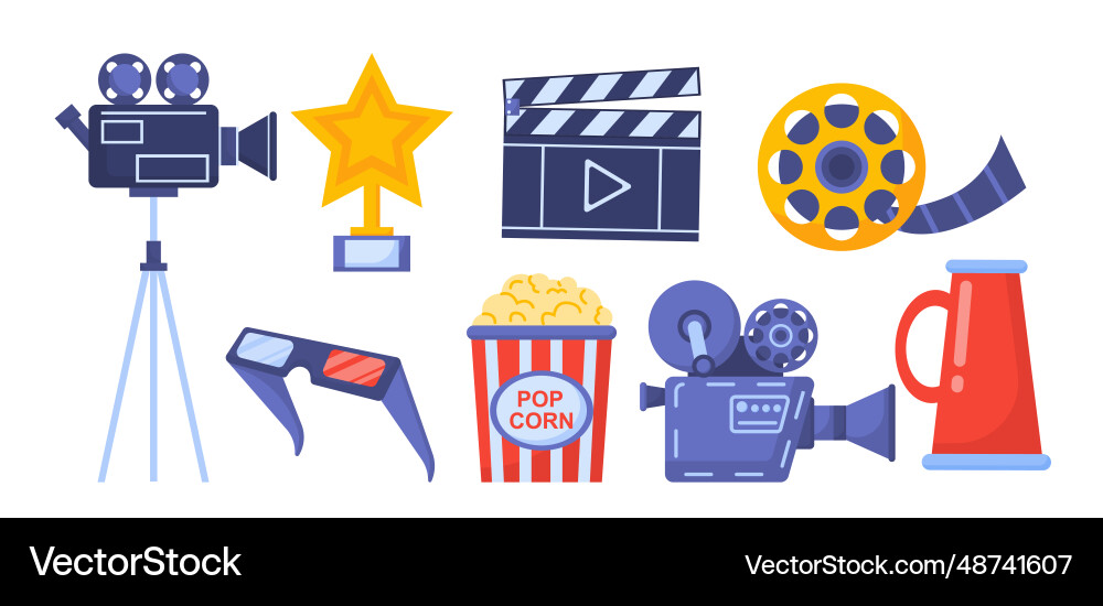 Set for movie concept Royalty Free Vector Image