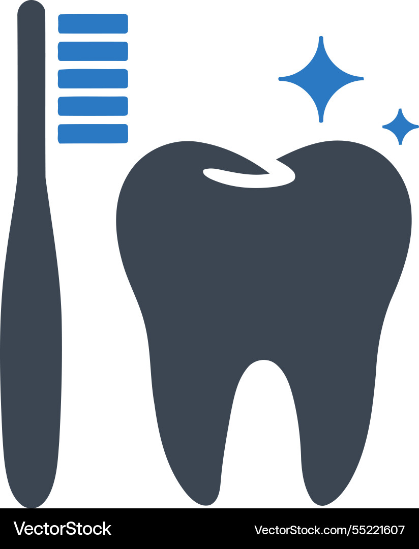 Sparkling clean teeth icon Royalty Free Vector Image
