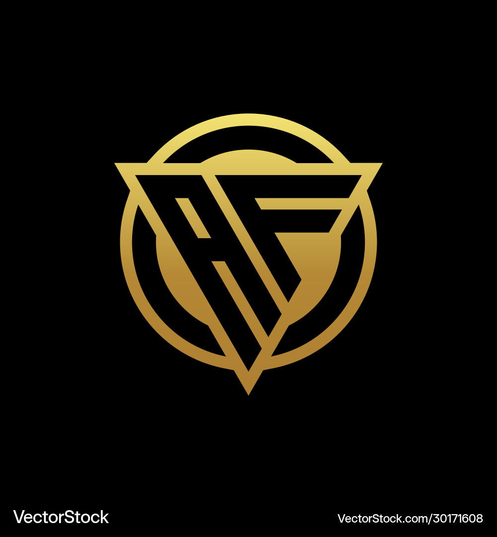Af logo monogram with triangle shape and circle Vector Image
