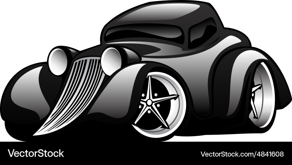 Black classic street rod Royalty Free Vector Image