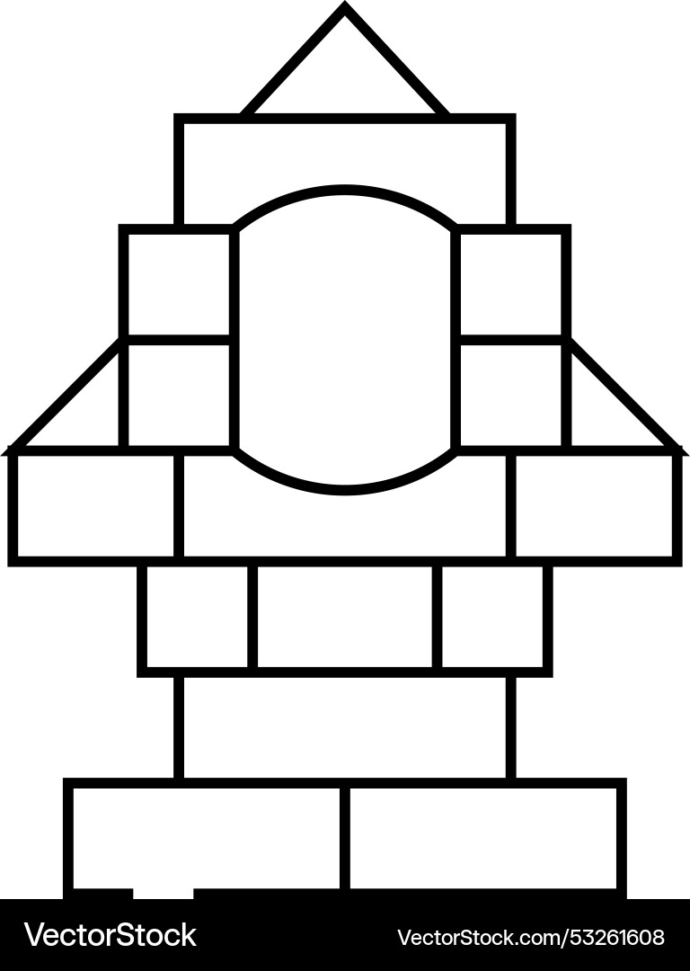 Blocks toy child line icon Royalty Free Vector Image