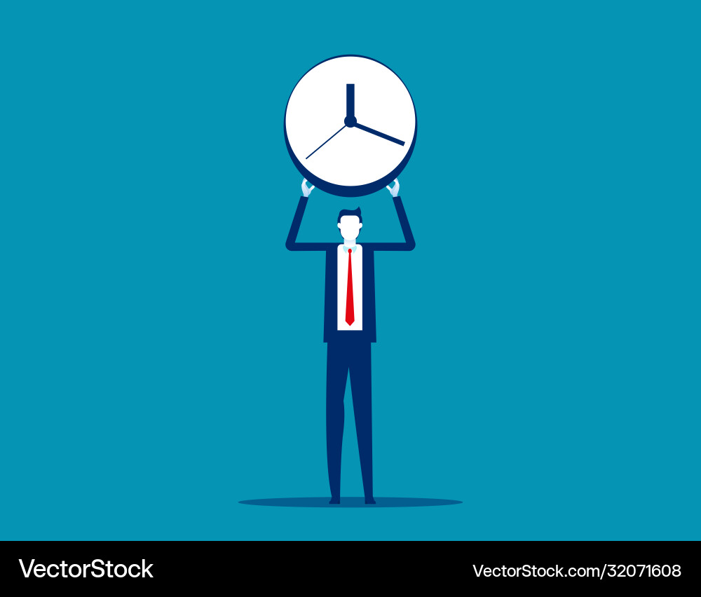 Business men holding watches indicate time savin Vector Image
