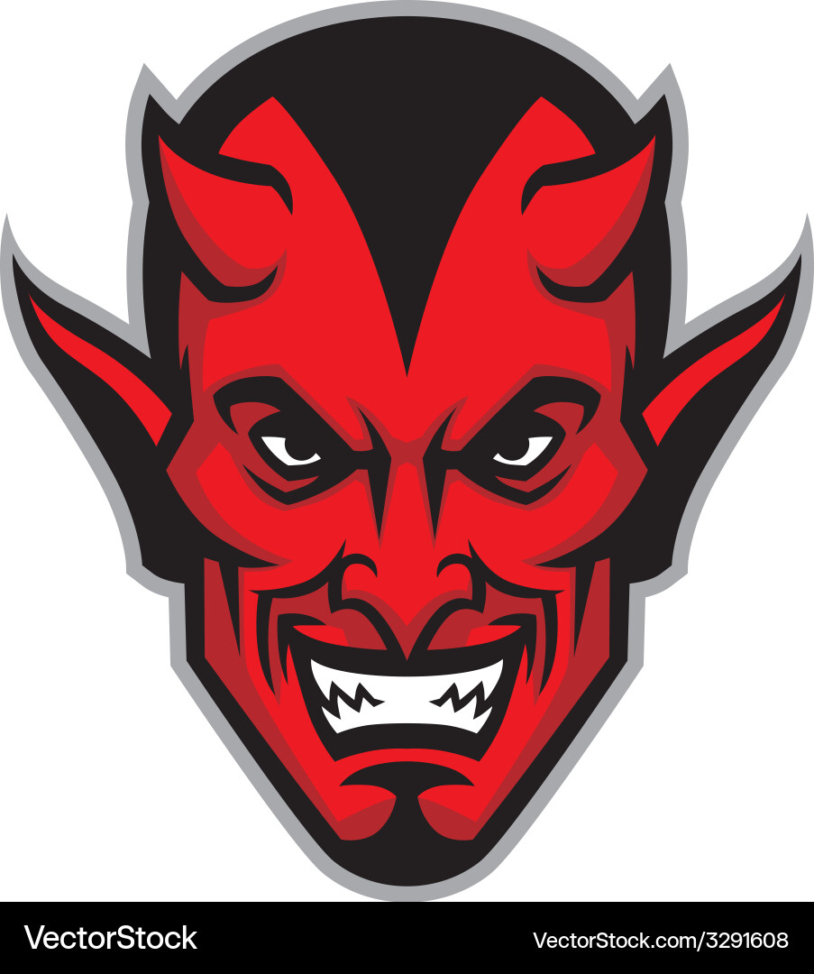 Devil head mascot Royalty Free Vector Image - VectorStock