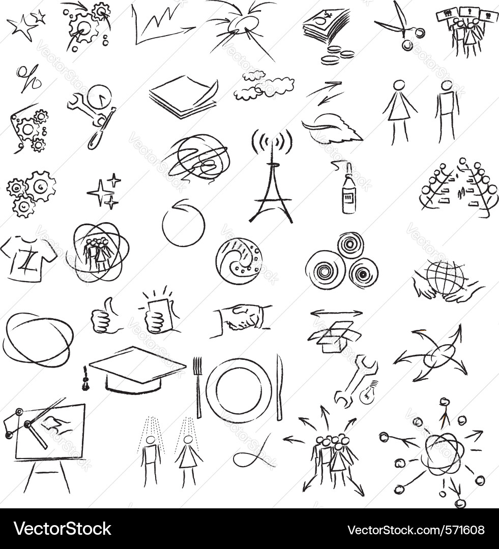 Freehand doodle elements Royalty Free Vector Image