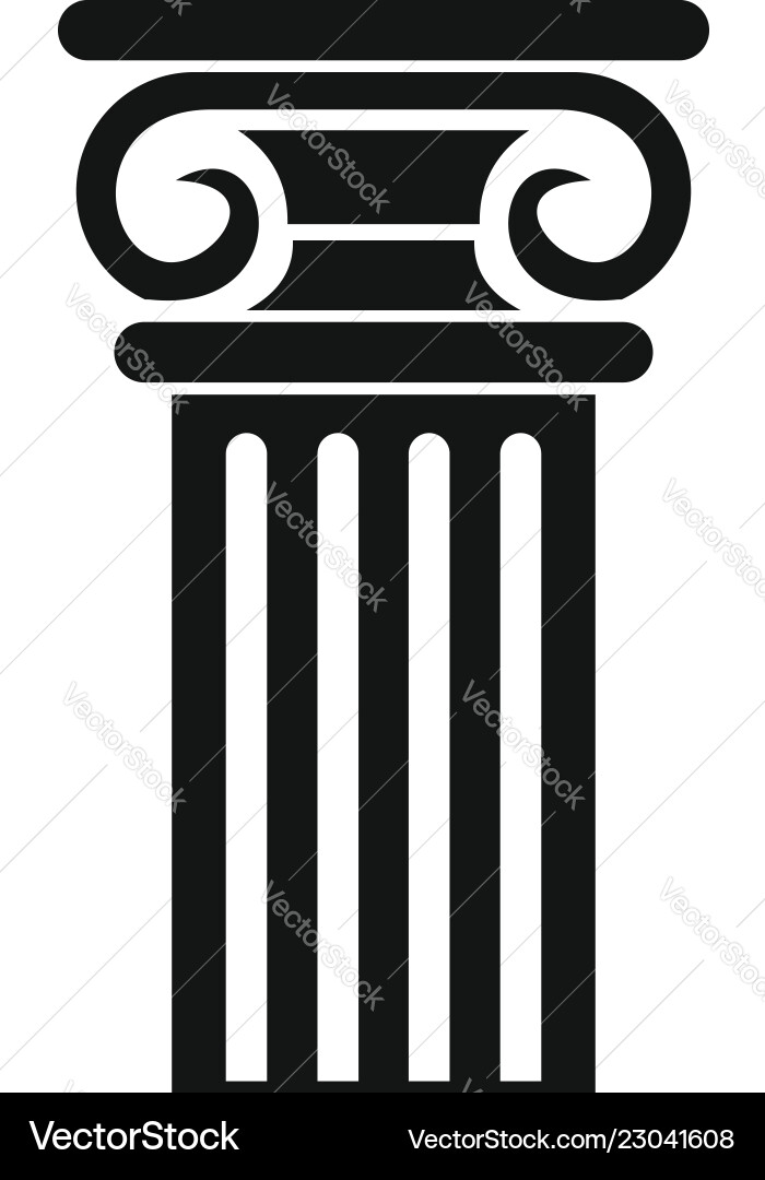 Greek column icon simple style Royalty Free Vector Image