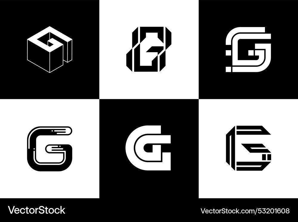 Letter g fonts and logo design Royalty Free Vector Image