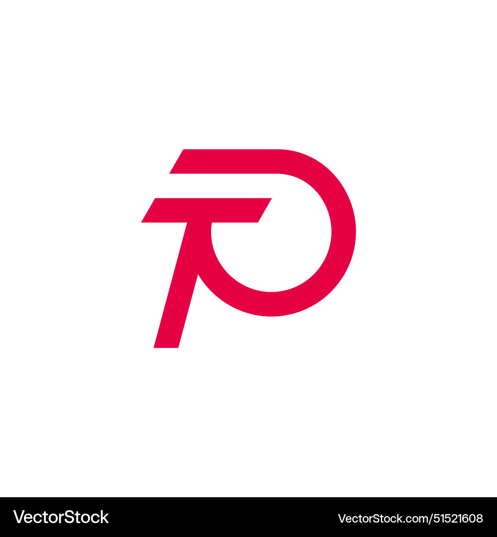 Letter pt loop simple geometric logo Royalty Free Vector