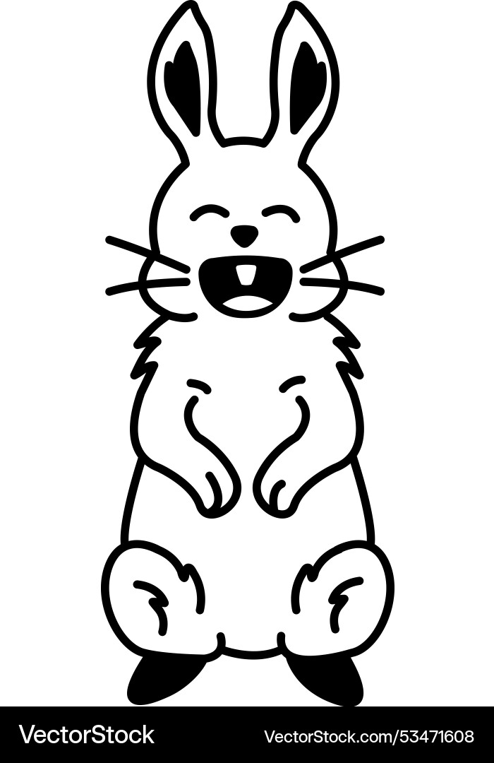 Rabbit laughing Royalty Free Vector Image - VectorStock