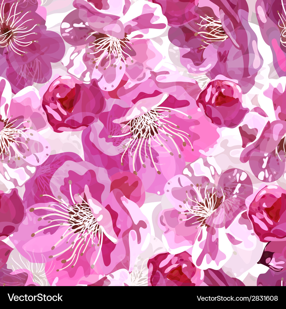 Sakura seamless pattern Royalty Free Vector Image