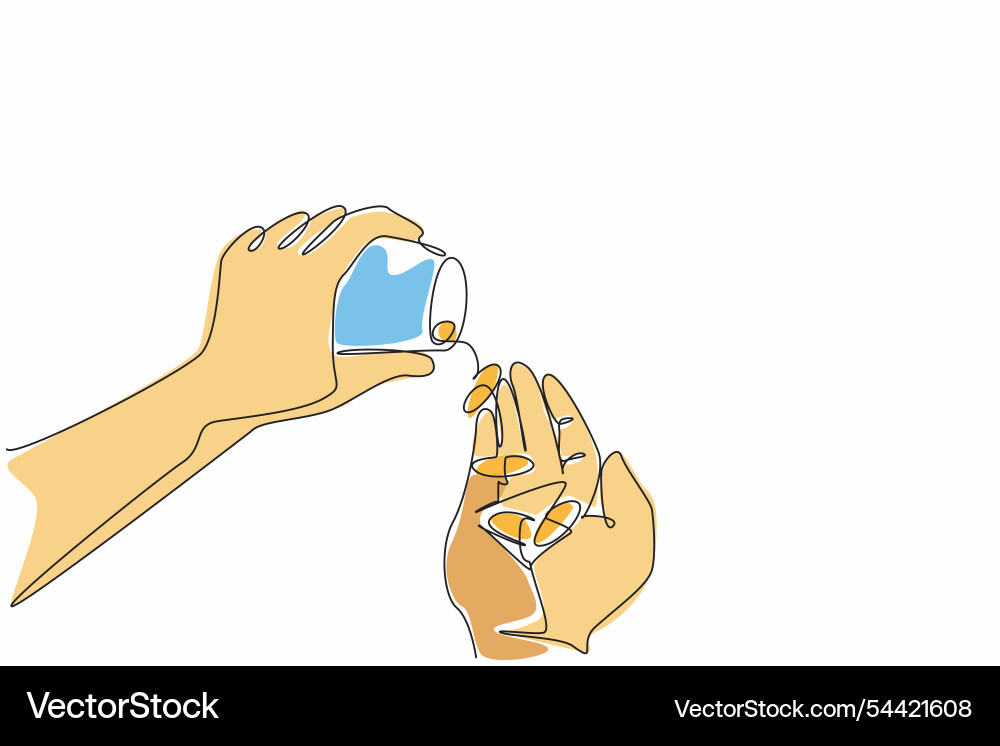 Single continuous line drawing of person pouring Vector Image