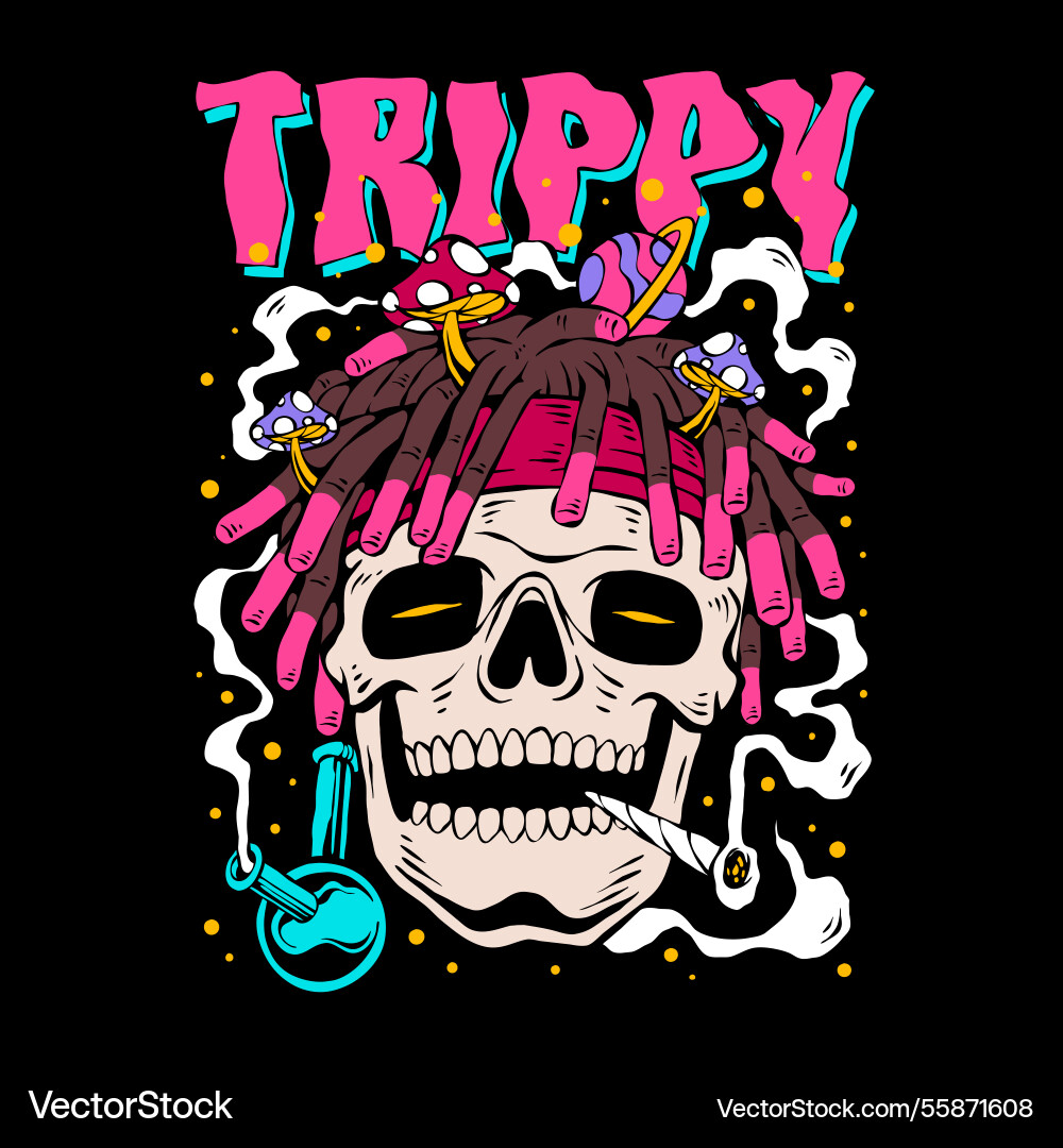 Trippy skull Royalty Free Vector Image - VectorStock