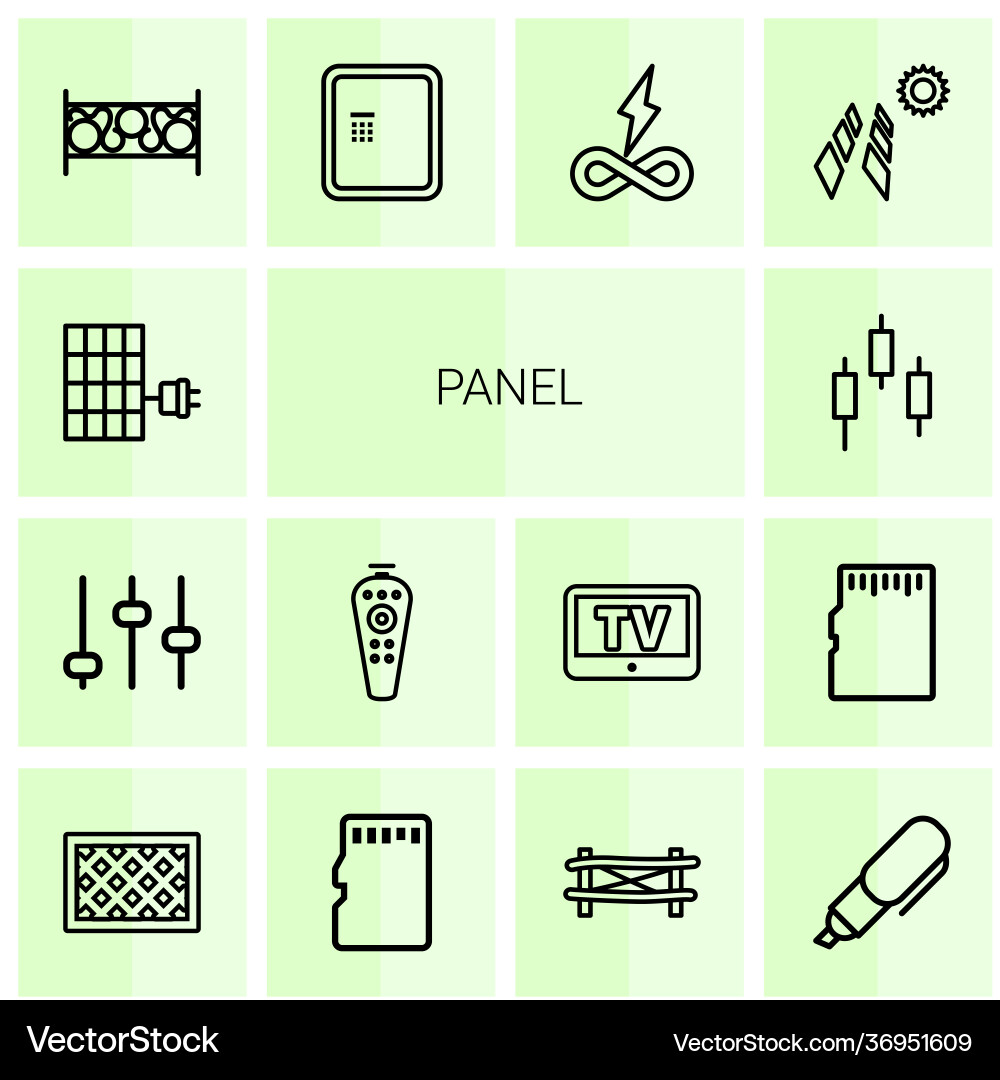 14 Panel-Symbole Lizenzfreies Vektorbild - VectorStock