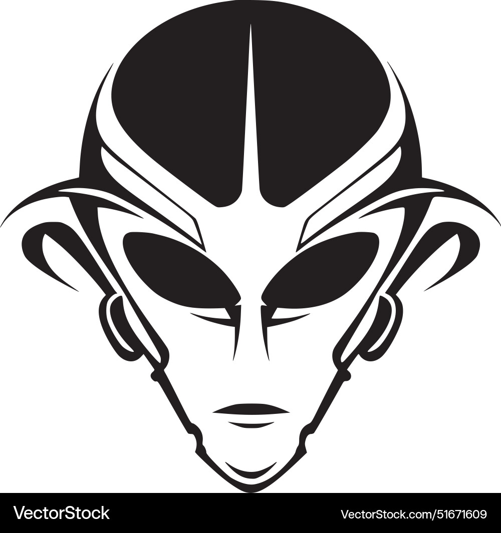 Alien - black and white isolated icon Royalty Free Vector