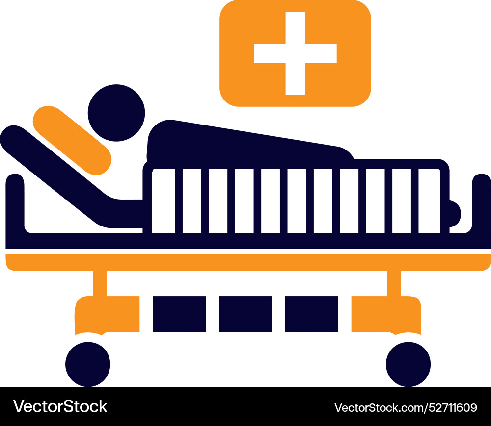 Bed hospital patient Royalty Free Vector Image