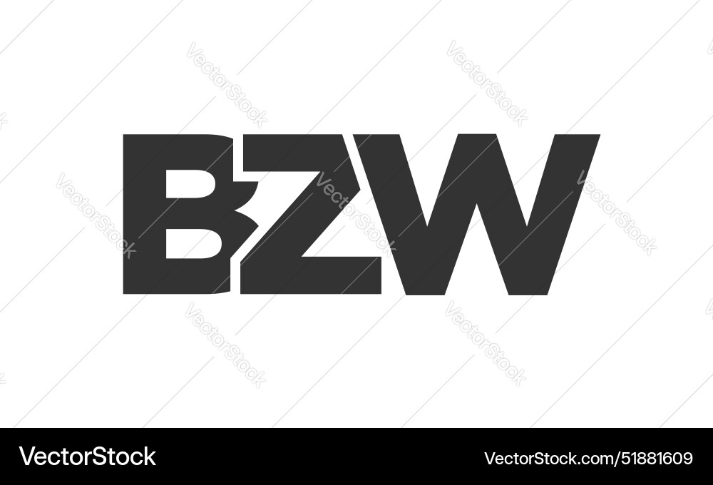 Bzw logo design template with strong and modern Vector Image