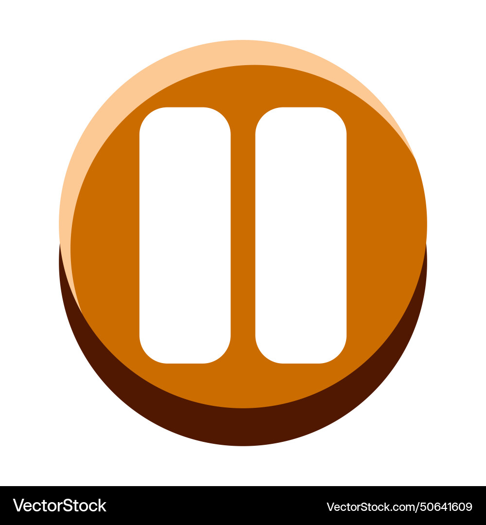 Cartoon pause button is isolated Royalty Free Vector Image