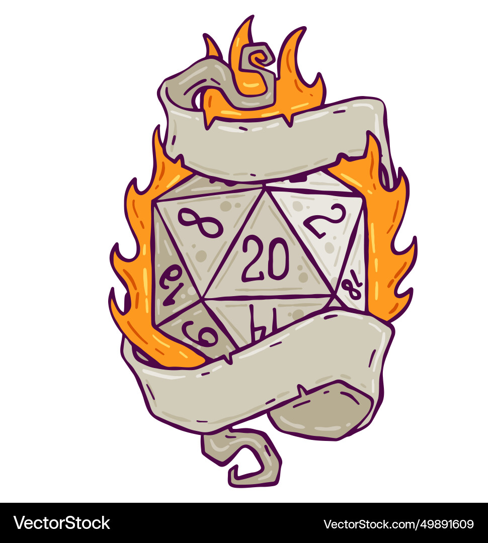 D20 Dice - Dungeons & Dragons Royalty Free Vector Image