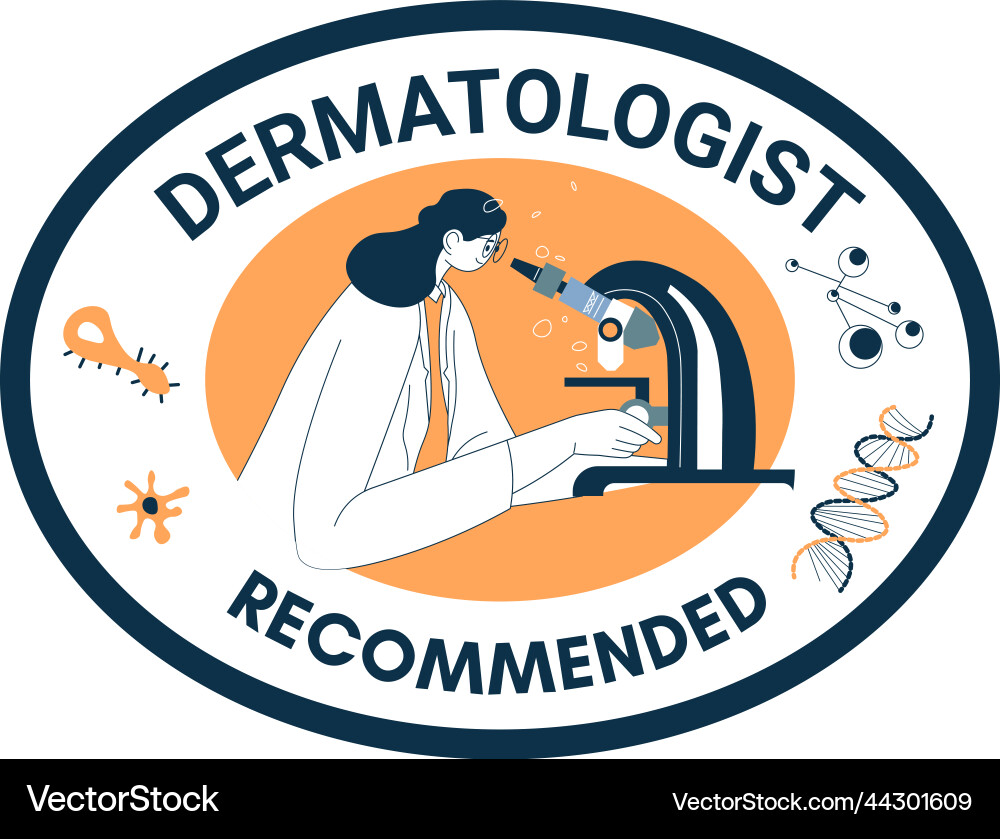 Dermatologist recommended label or banner Vector Image