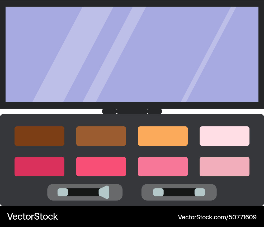 Eye shadow pallette color icon makeup symbol Vector Image