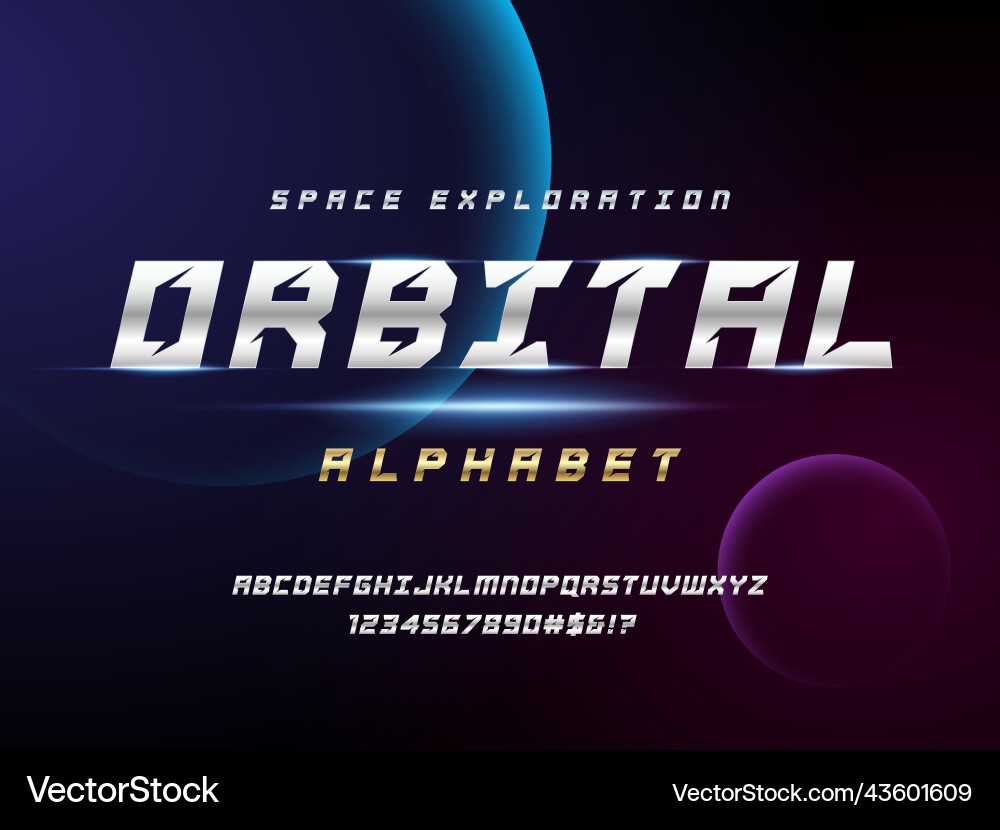 Futuristic font Royalty Free Vector Image - VectorStock