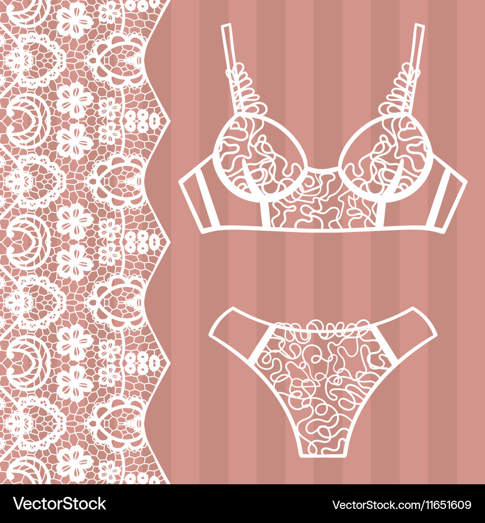 Handgezogene Dessous Pantty und BH Set Lizenzfreier Vektor